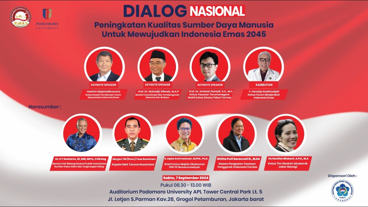FORMAS (FORUM MASYARAKAT INDONESIA EMAS) - DIALOG NASIONAL - YouTube