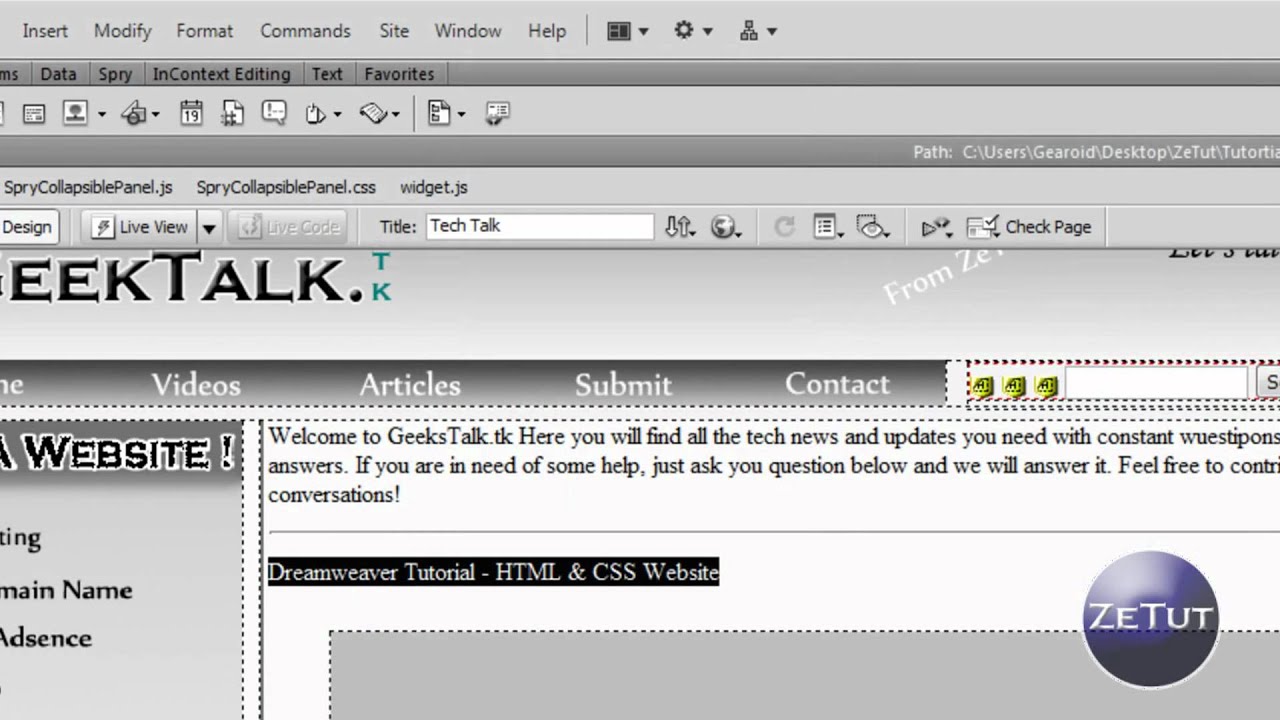Dreamweaver CS4/CS5 Tutorial - Styling Text in CSS - YouTube