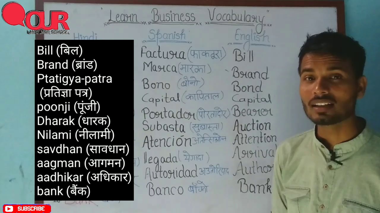 Learn #Business_related_vocabulary_in_Hindi with native Hindi speaker ...