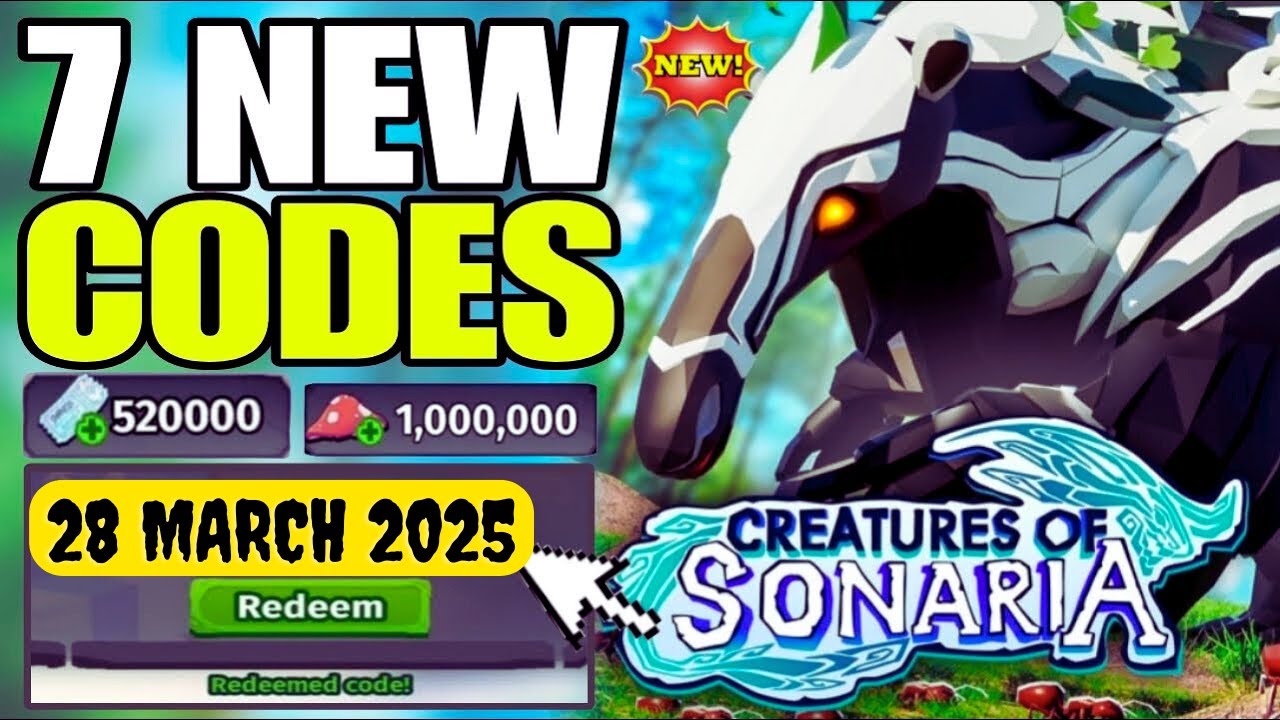 ⚠️28 MARCH 💖[CODE]⚠️ CREATURES OF SONARIA CODES 2025 - ROBLOX CREATURES ...
