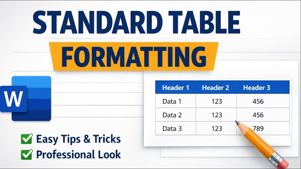 Standard Table Formatting in MS Word Documents (MS Word Tips #11) - YouTube