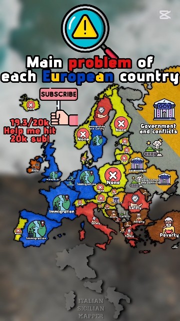 Main problem of each European country #mapping - YouTube