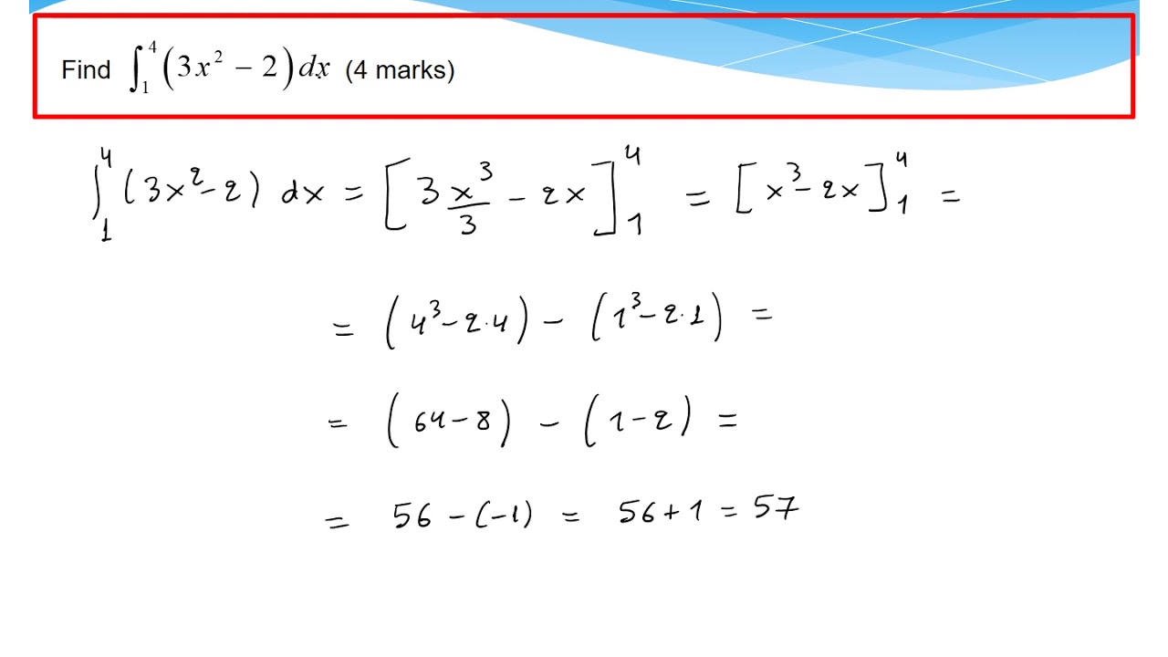 Integrals – Calculating integrals Past paper exercise 002 - YouTube