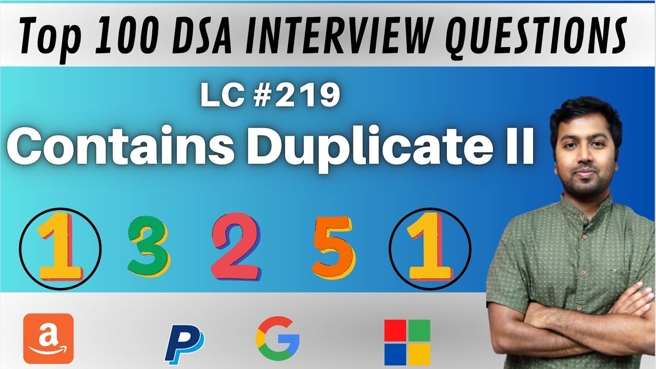 Lc 219 Contains Duplicate Ii Daily Dsa Interview Problem Practice Youtube