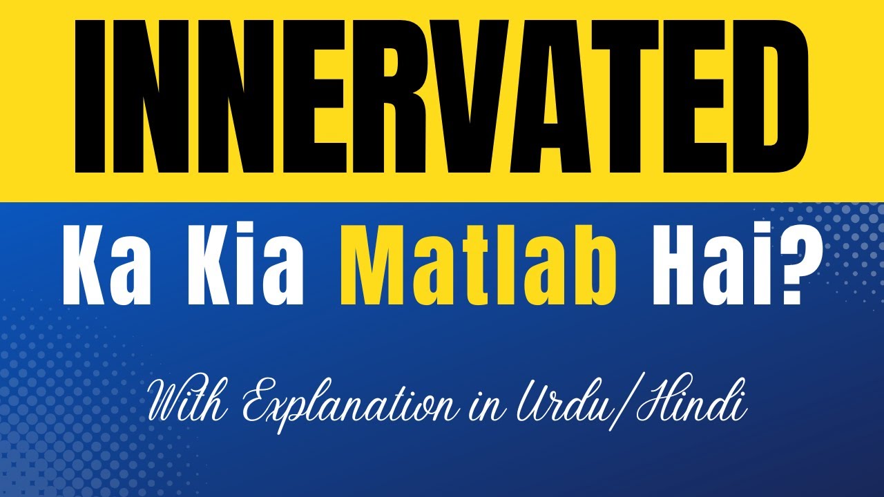 Innervated Meaning in Urdu |'Innervated Ka Kia Matlab Hota Hai'| Urdu ...