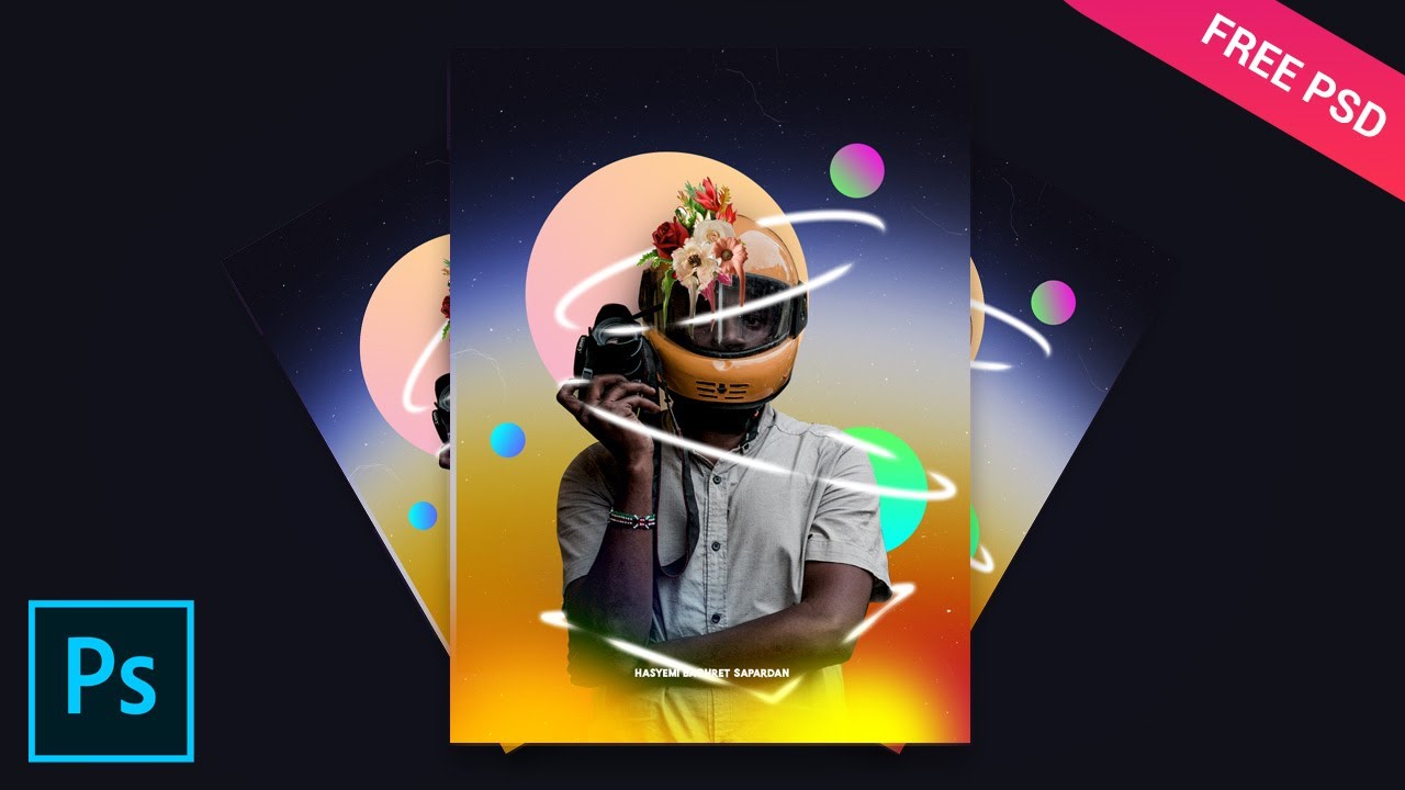 Neon Abstract Poster - Tutorial Photoshop CC 2019 - YouTube