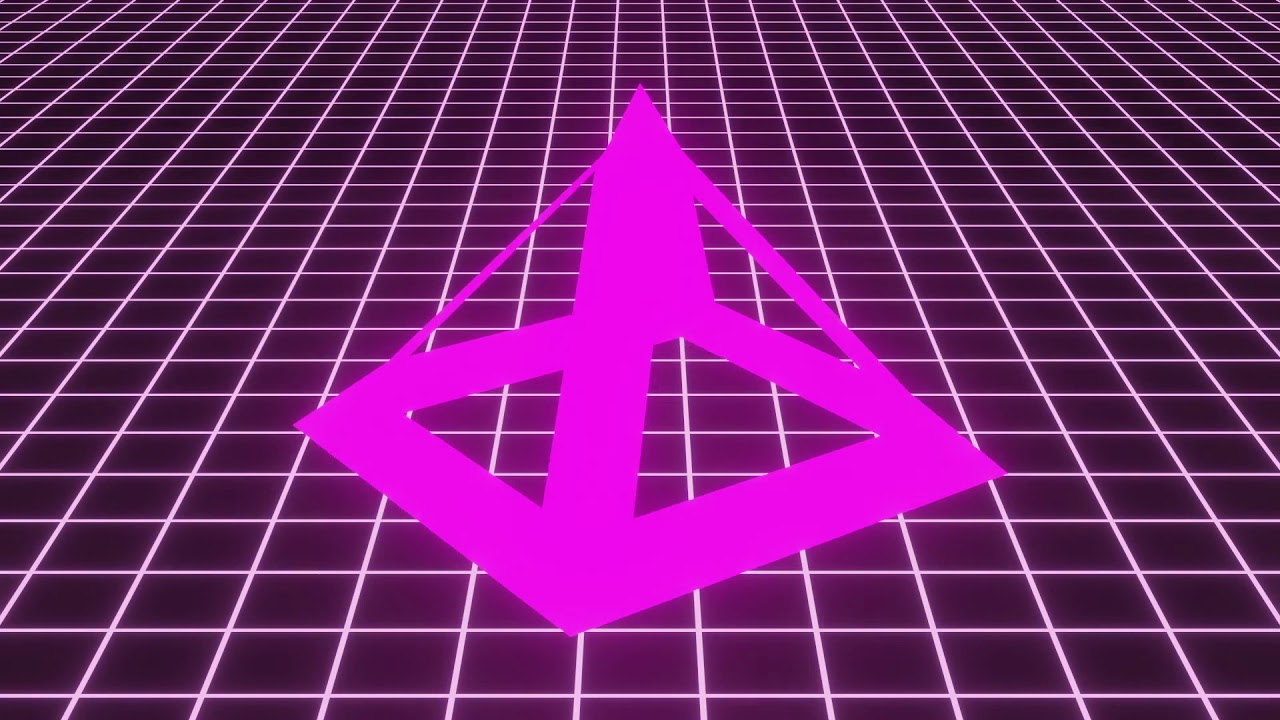 Neon pyramid loop 3D animation - YouTube