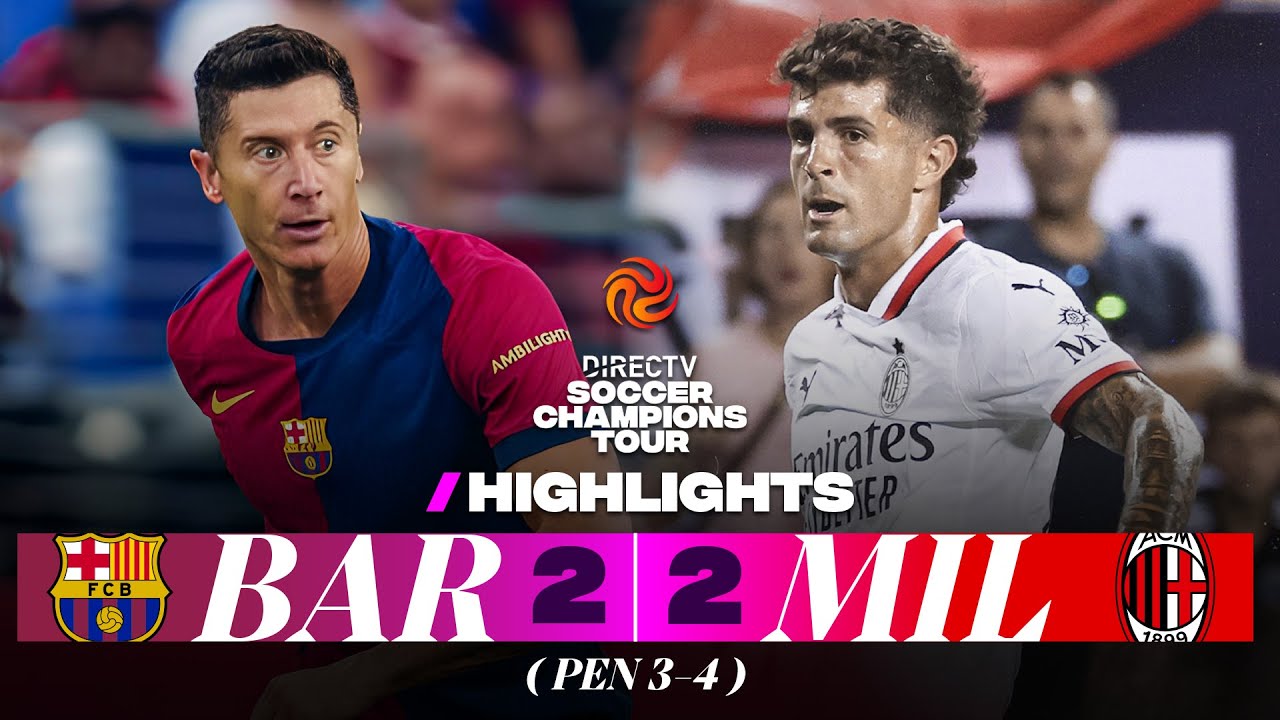 HIGHLIGHTS : Barcelona (3)2-2(4) AC Milan | Soccer Champions Tour 2024 ...