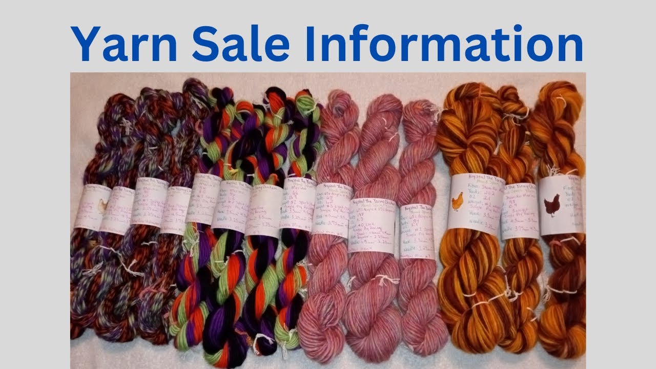 Yarn Sale Information for Tomorrow's Live Sale on 9/6/24 at 5pm Central ...