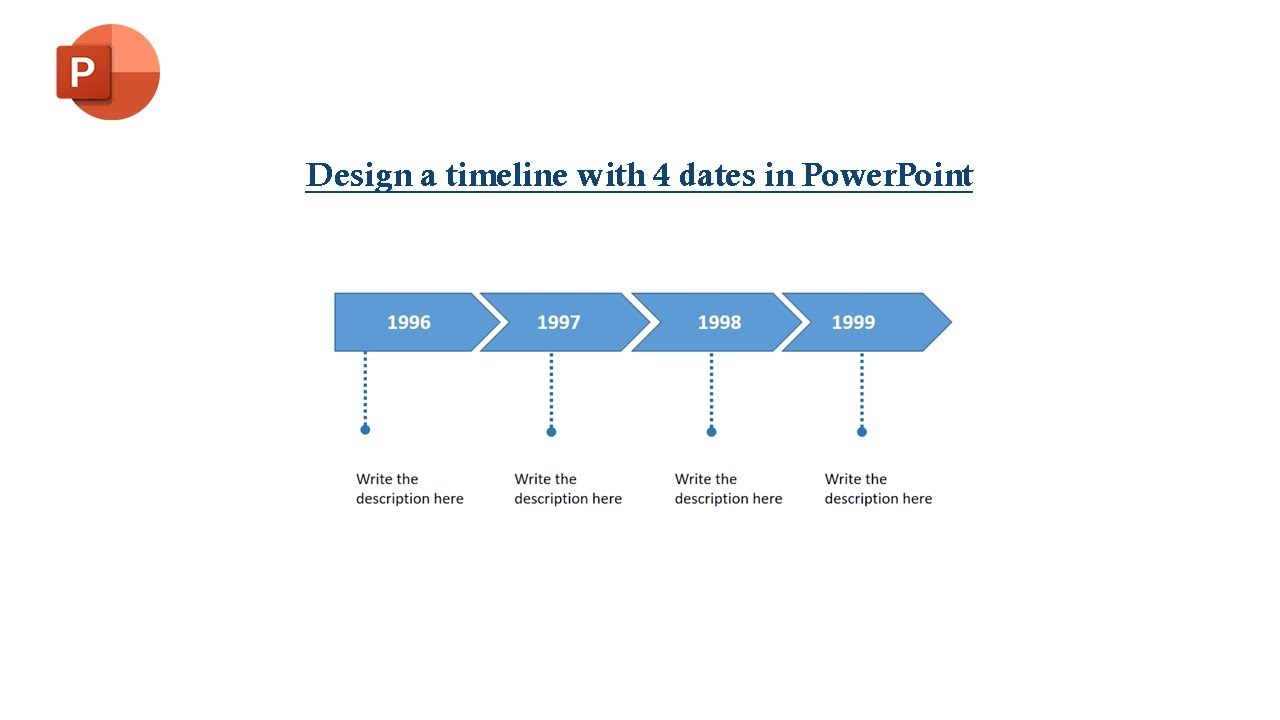 How to design a timeline with 4 dates in PowerPoint - YouTube