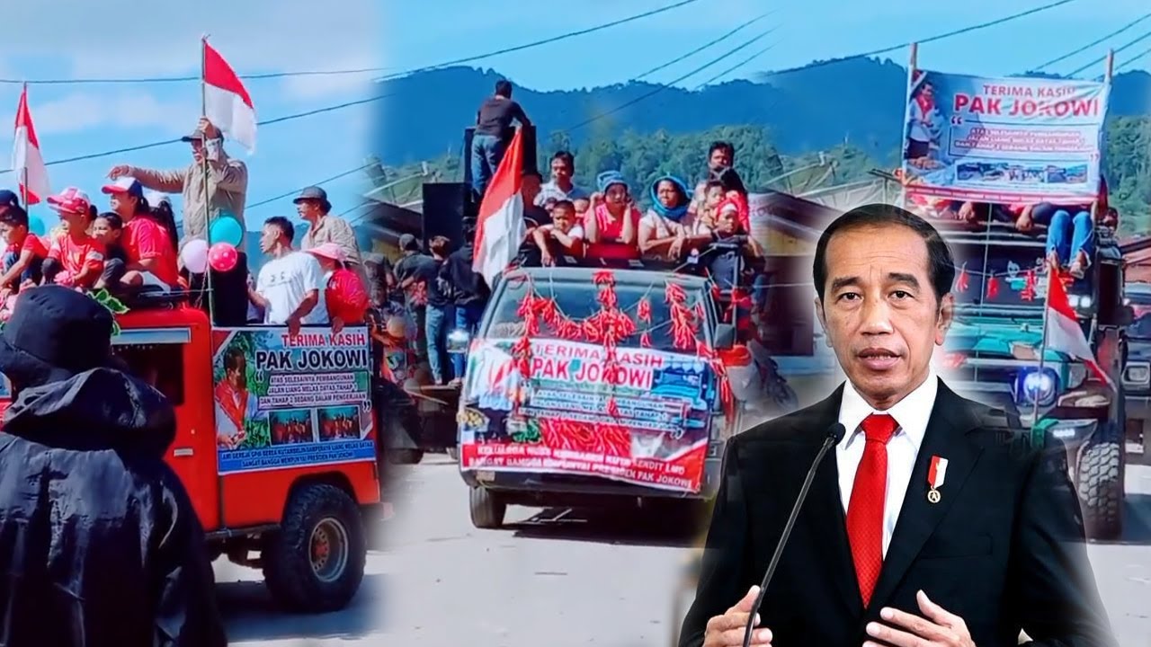 TERIMAKASIH PAK JOKOWI' RIBUAN WARGA LIANG MELAS DATAS PAWAI MENGITARI ...