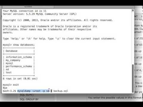 MySQL Tutorials: How to take dump/backup of a database - YouTube