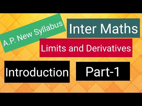 Inter Maths - A.P. New Syllabus- Limits and Derivatives - Introduction ...