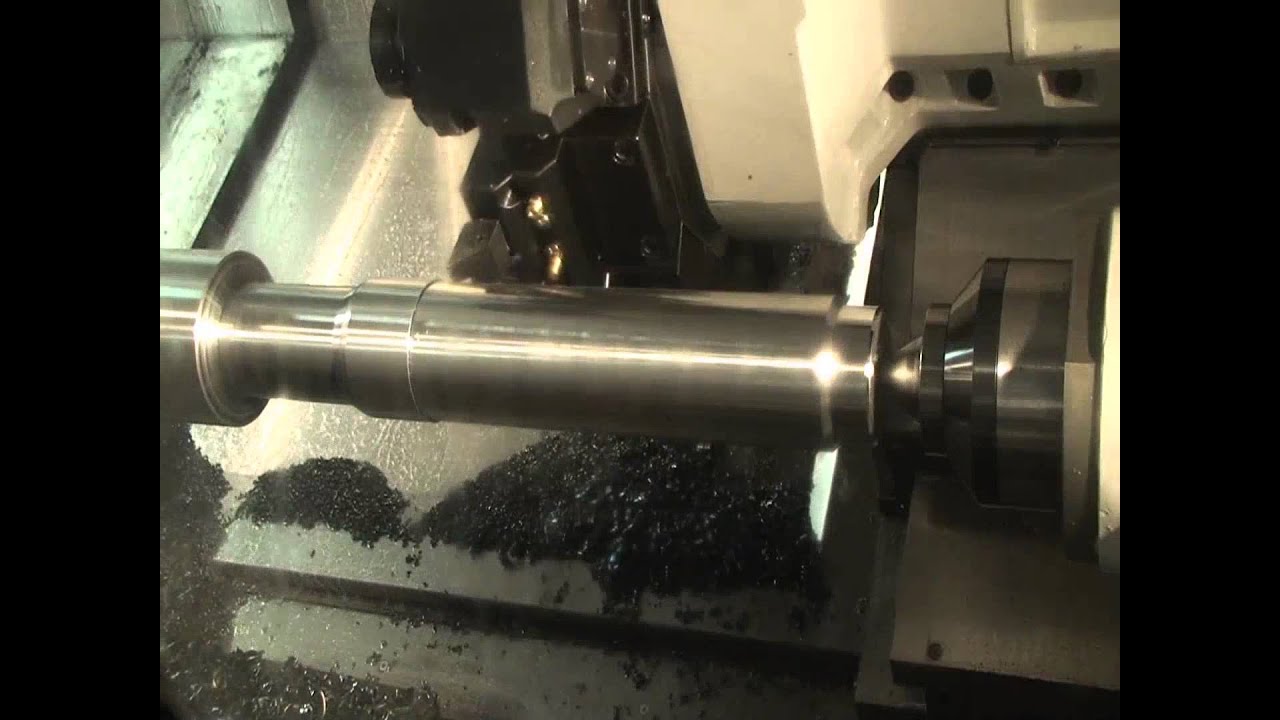 OKUMA CNC lathe LB4000 EX II M * 2000 Long shaft with thread - YouTube
