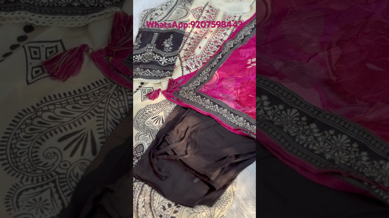 Ready-made muslin churidar with cotton pant and muslin dupatta ...