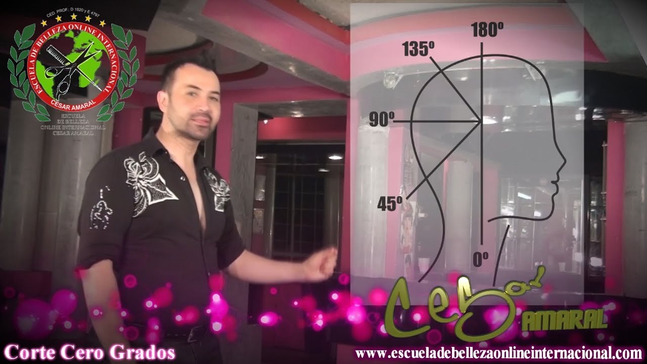 CORTE 0 GRADOS escuela de belleza online internacional - YouTube
