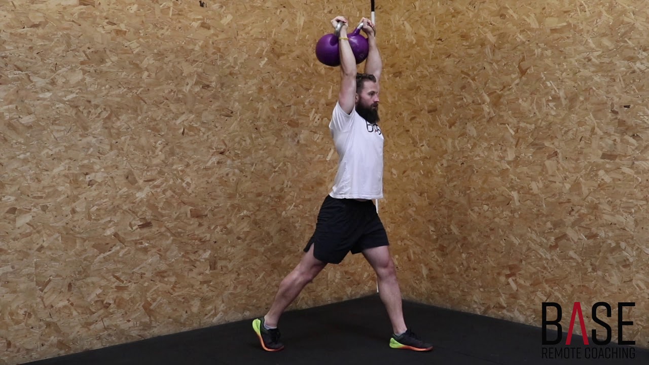 Dual Kettlebell Overhead Split Squat - YouTube
