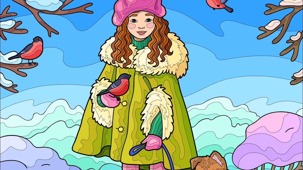 Hey Color With me Girl with her puppy Paint by Numbers app #relaxing # ...