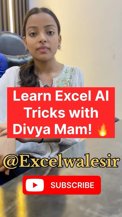 Learn Excel AI Tricks with Divya Ma’am! 🔥🤖 | Boost Your Productivity! #excelwalesir # ...