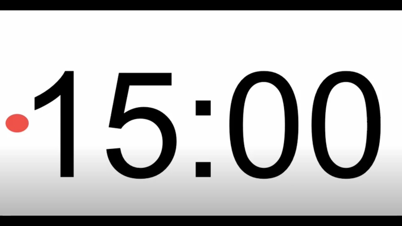 15 minute timer (with visualization, quiet until the end) - YouTube