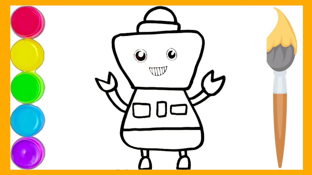 Robot drawing for kids and toodlers | how to draw robot drawing for ...