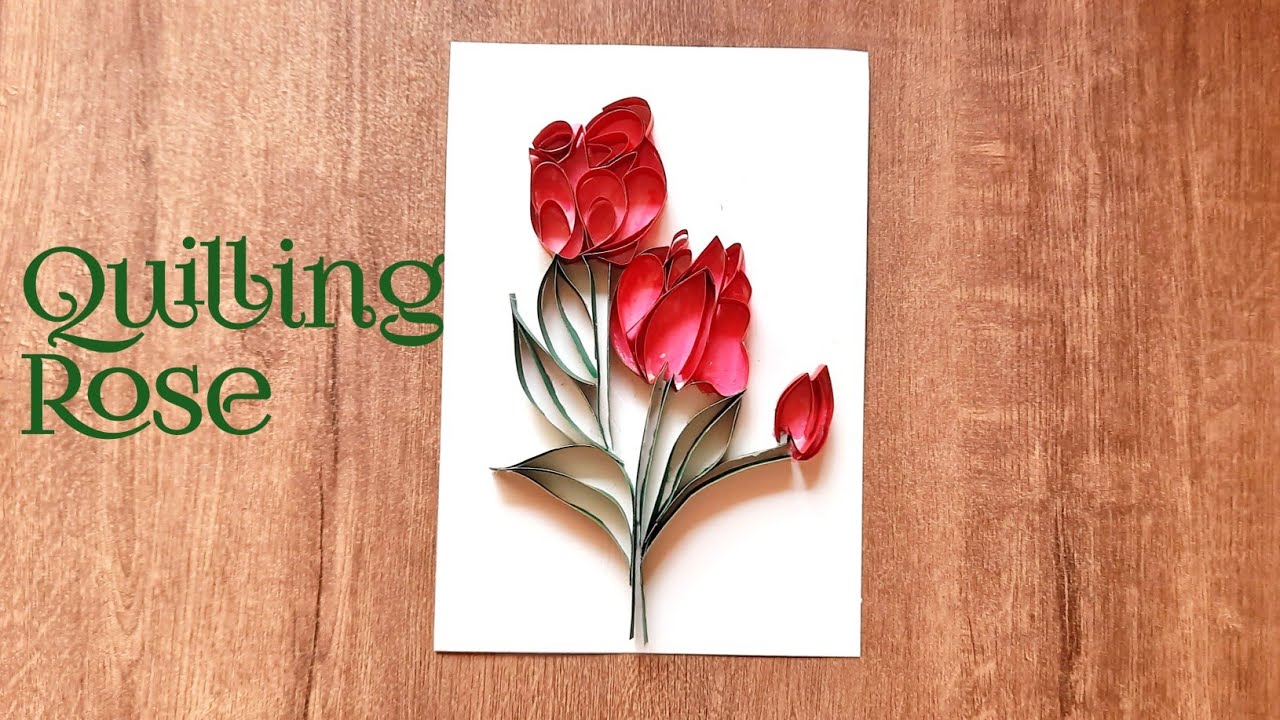 How to make Quilling rose | Quilling rose flowers | easy Quilling rose ...