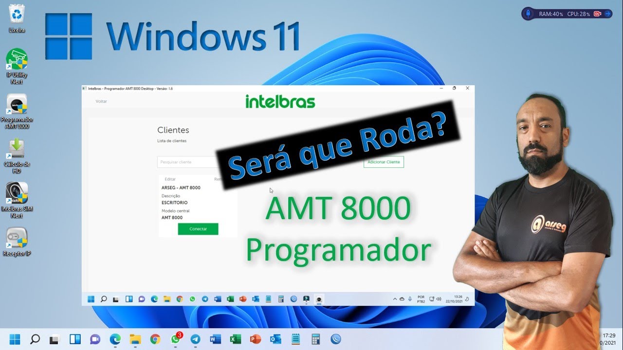🙄 Programador AMT 8000 Intelbras no Windows 11 será que roda? - YouTube