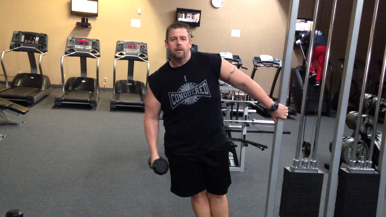 Leaning Dumbbell Lateral Raise - YouTube