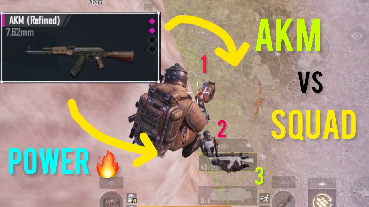 AKM POWER IN METRO ROYALE. SOLO VS SQUAD - YouTube