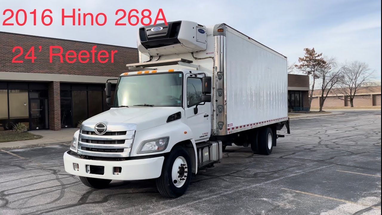2016 Hino 268A 24’ Reefer Box Truck for Sale! - YouTube