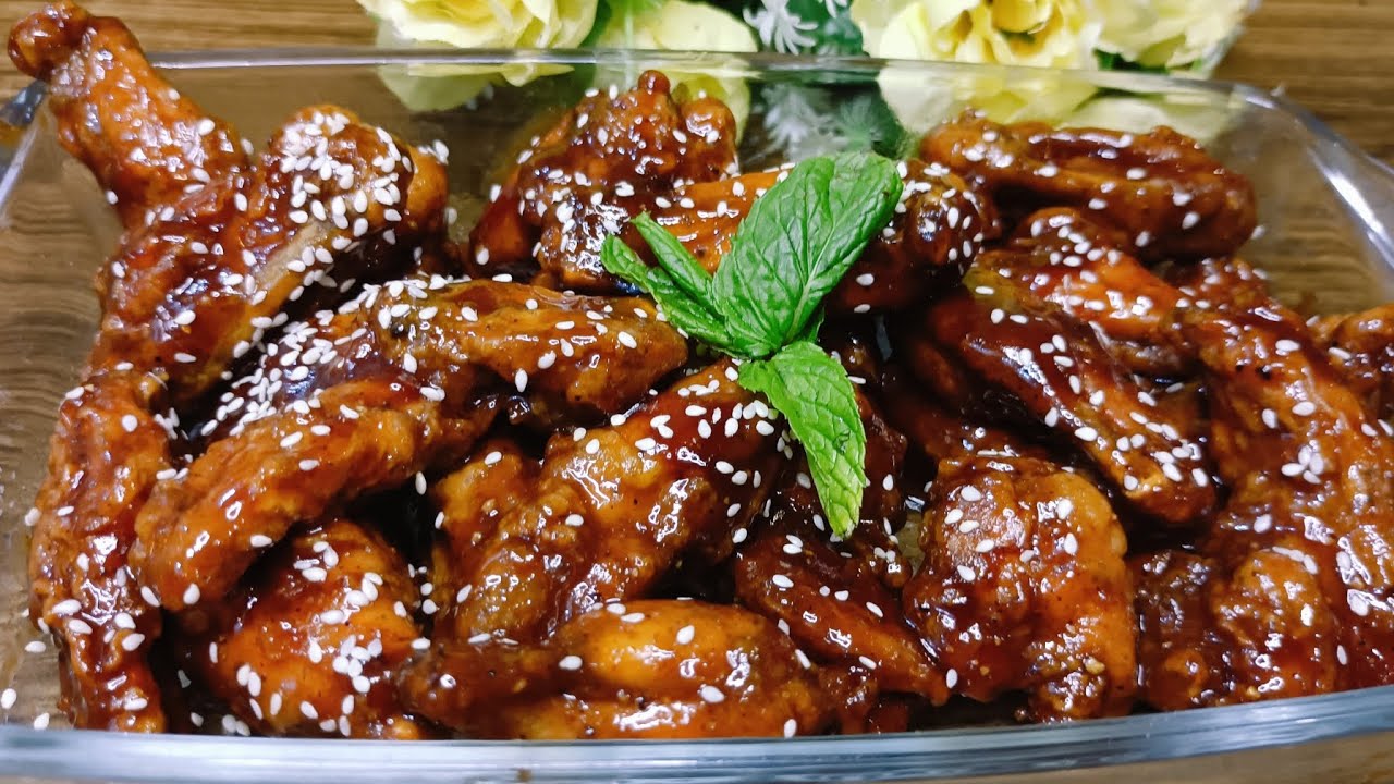 Honey BBQ chicken wings recipe with homemade BBQ sauce - YouTube