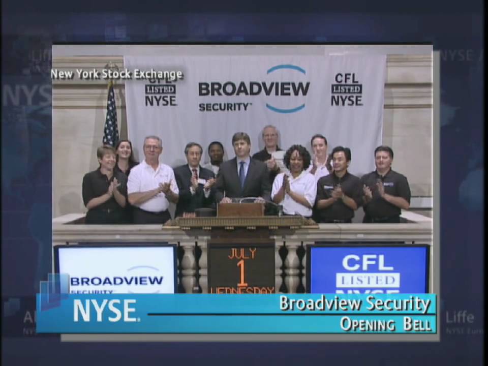 1 July 2009 NYSE Opening Bell Broadview Security - YouTube