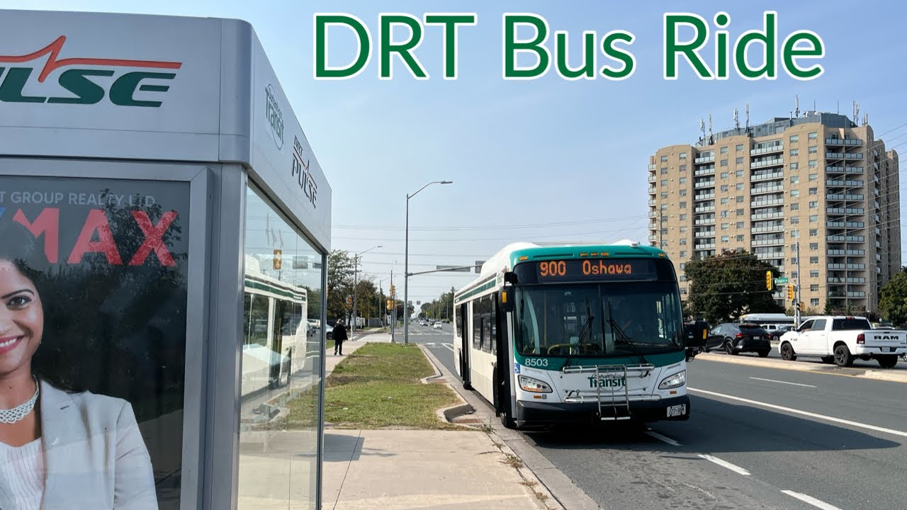 Durham Region DRT Route 900 Bus Ride - Centennial Circle to Kingston ...