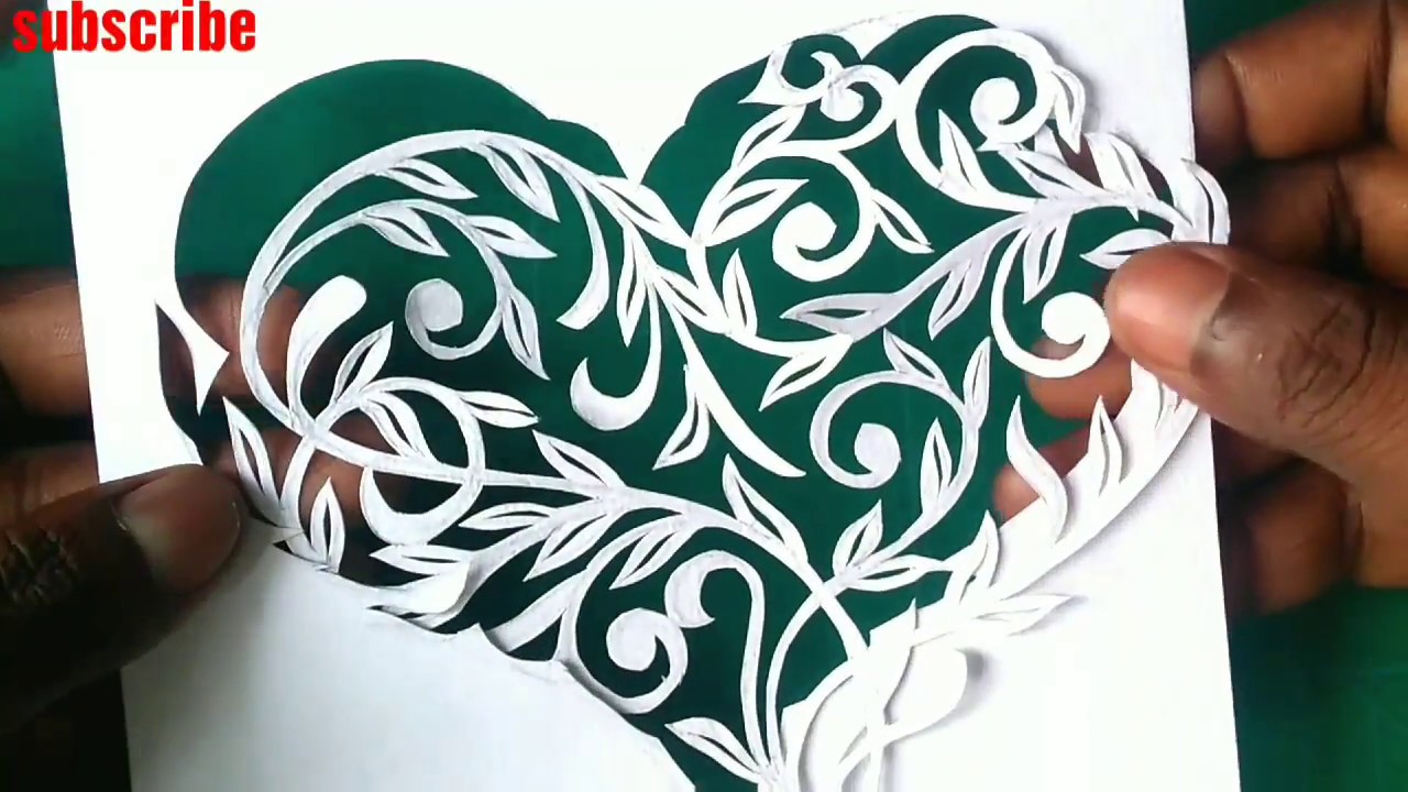 how to cut a love sign /paper cutting art /rainbow art - YouTube