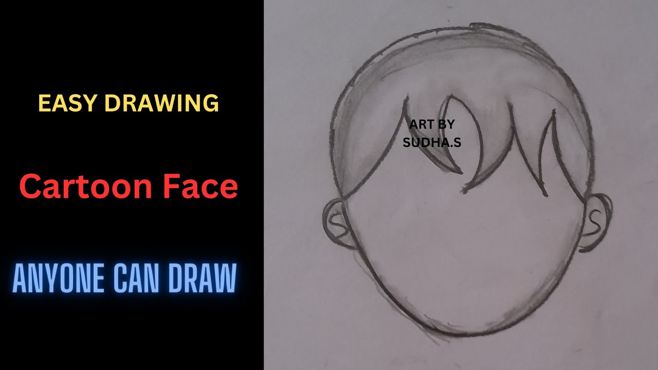 How to draw cartoon Face Outline #17 for kids|Basic drawing|Easy ...