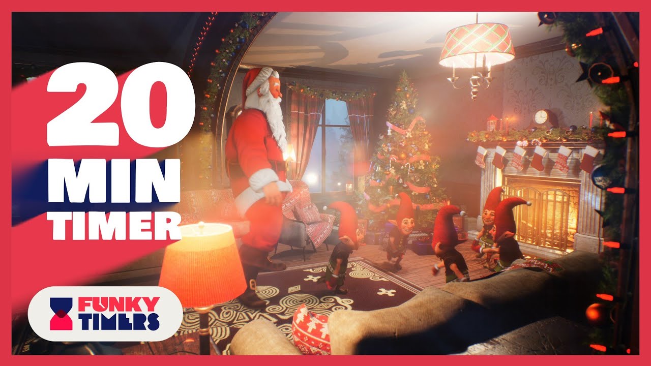 🎅 20 Minute Countdown Timer with Dancing Santa and Elves | Festive ...
