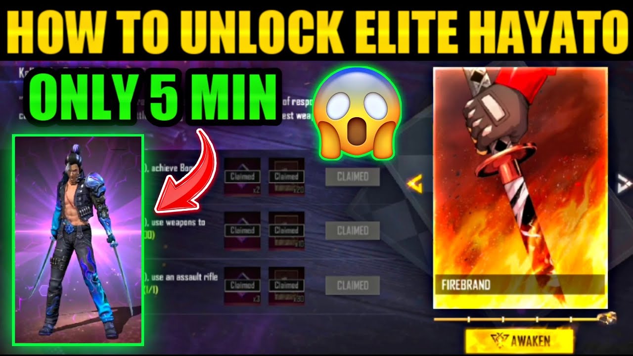 HOW TO UNLOCK ELITE HAYATO IN FREE FIRE | HOW TO GET ELITE HAYATO FREE ...