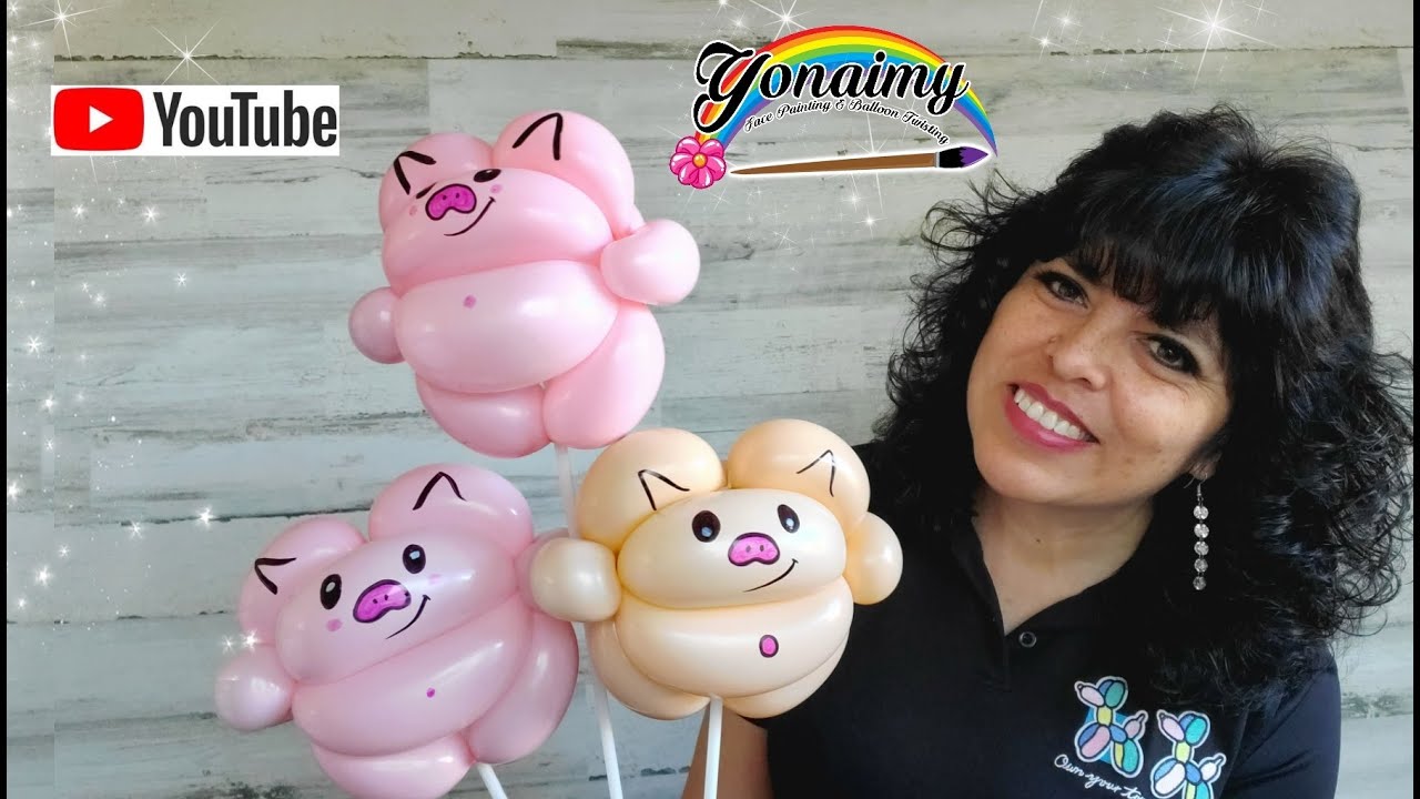 🐷 CERDITOS TIPO CHIBI CON GLOBOS 260.- LITTLE PIG 🐷 BALLOON - YouTube