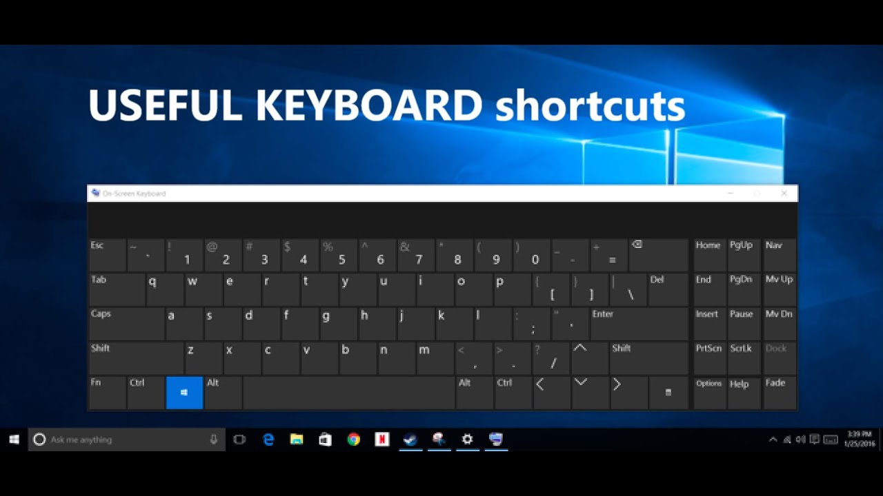 Windows 10 Windows key shortcuts to know and use - YouTube