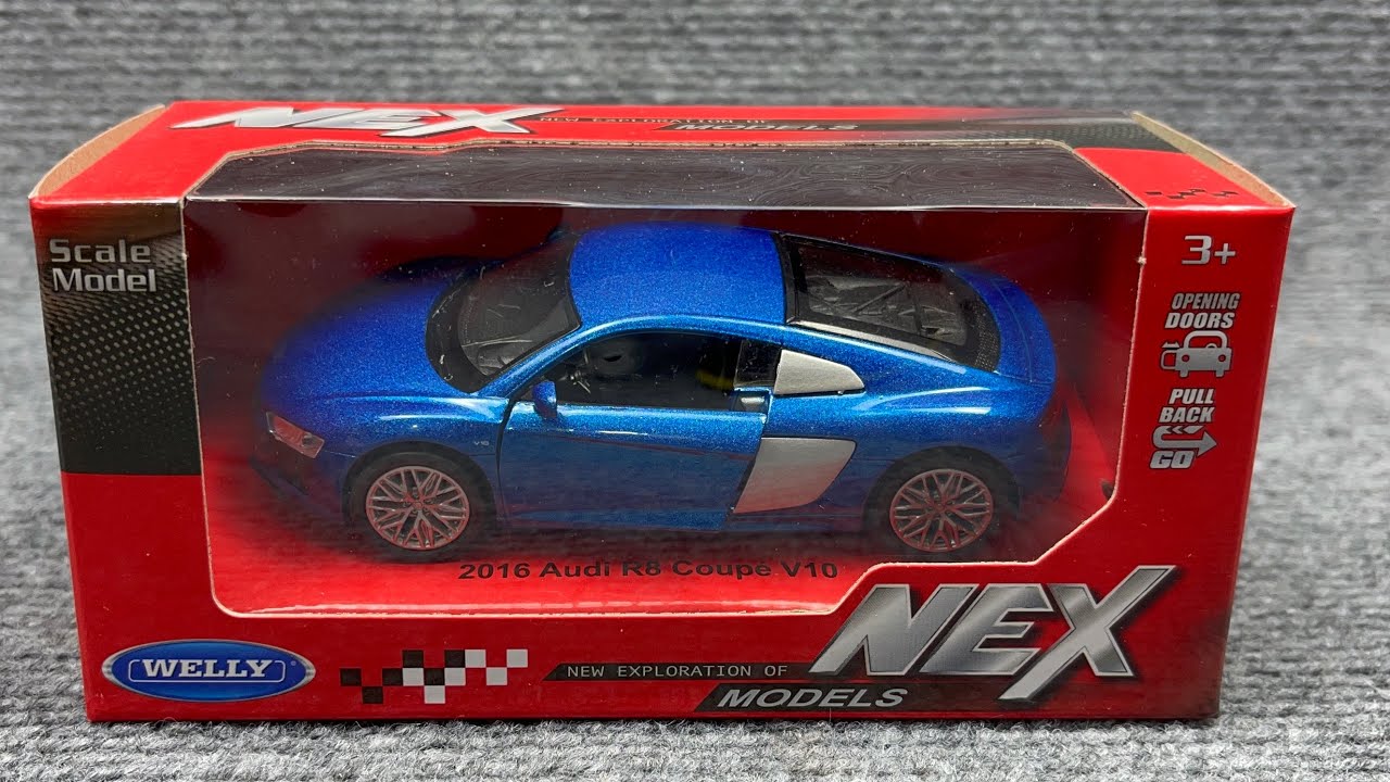 Open the Box of Toy Model Cars Welly Cars Audi R8 Coupé V10 2016 - YouTube