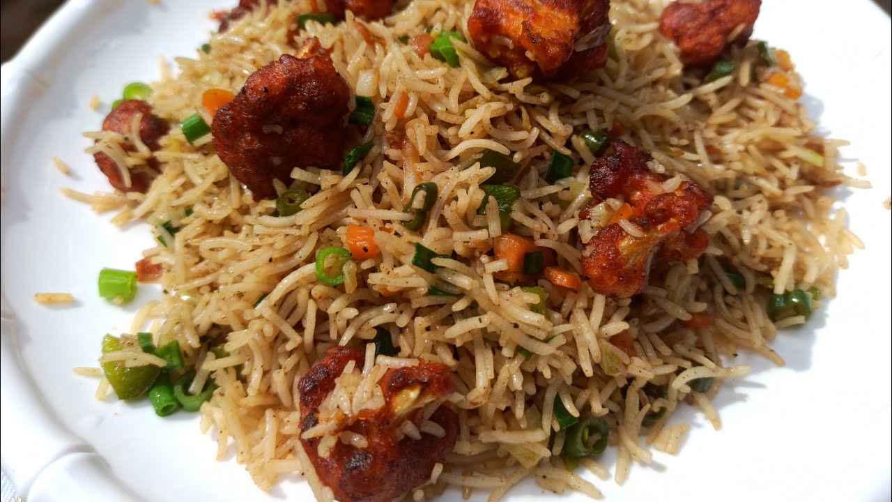 Gobi fried rice | Cauliflower fried rice recipe | How to make Gobi ...