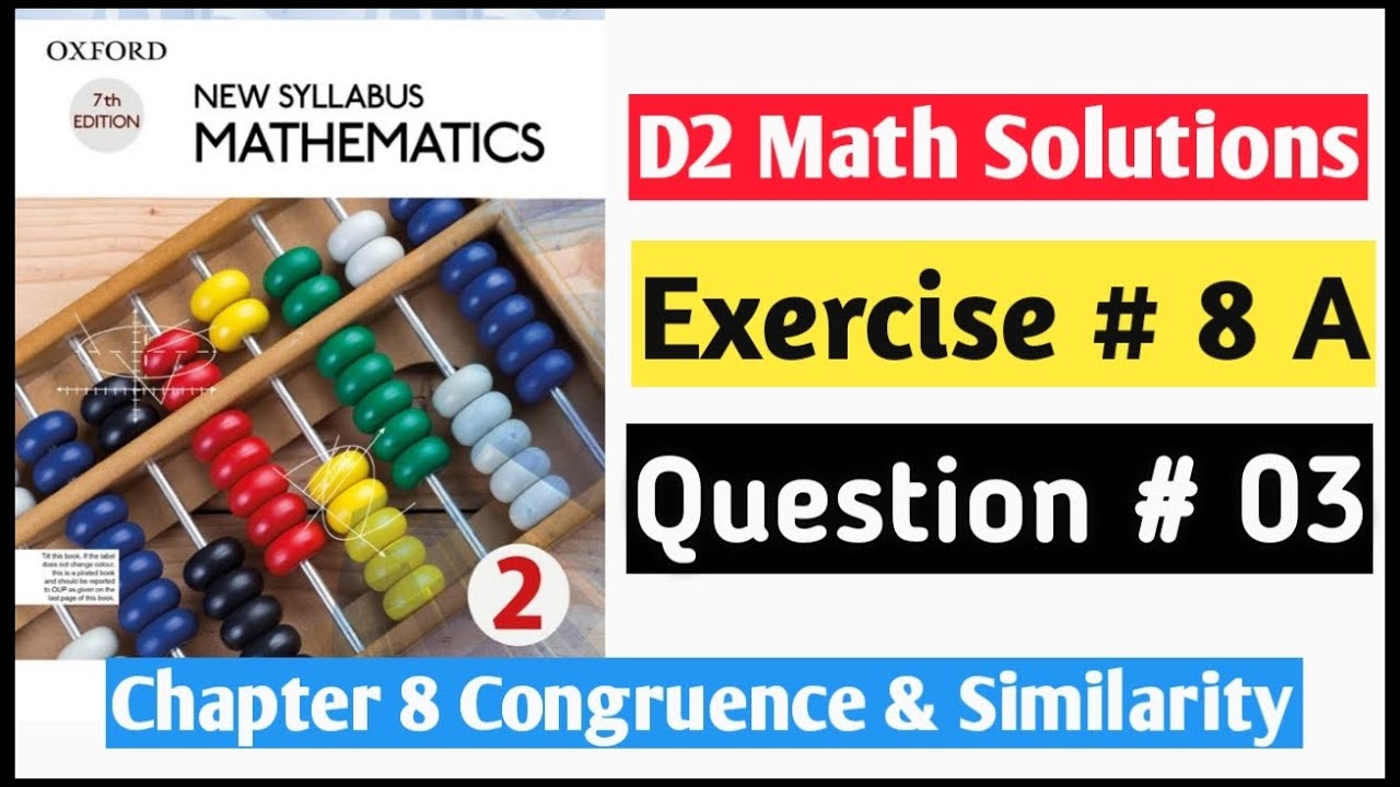 Exercise 8A Question no 3 Oxford Math's New Syllabus D2 || Book 2 ...