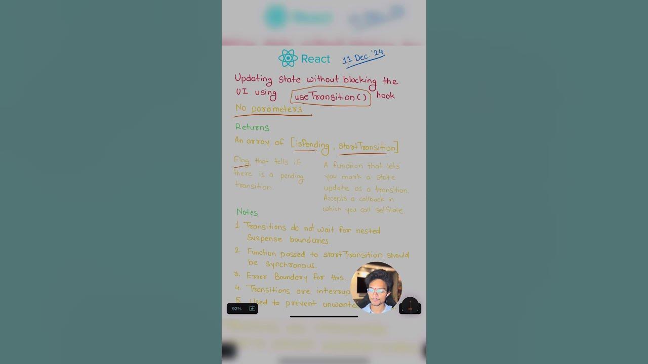 Updating state without blocking the UI using useTransition() hook 🪝 in ReactJS - YouTube
