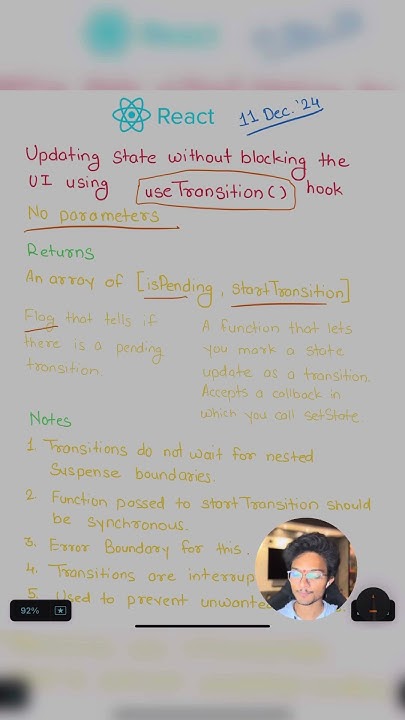 Updating state without blocking the UI using useTransition() hook 🪝 in ReactJS - YouTube