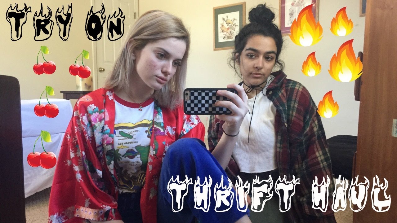 Try On Thrift Haul ♡ 5 Feat. Allie - YouTube