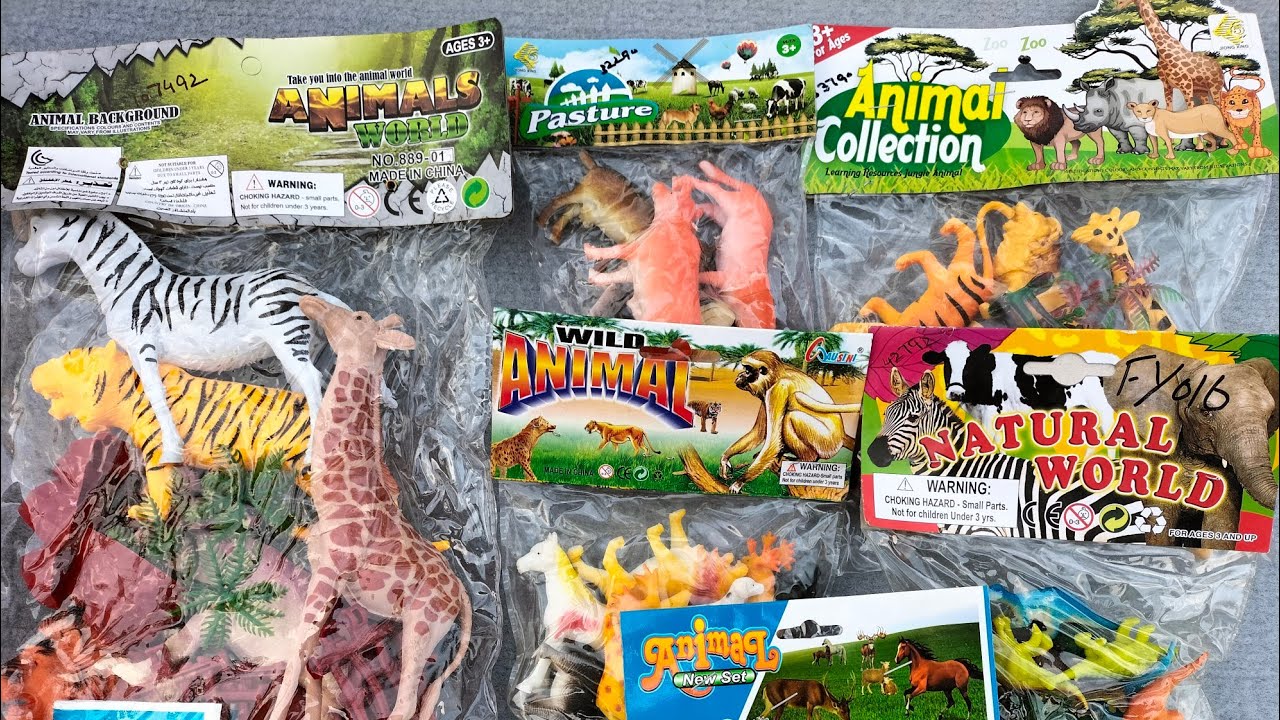 Plastic Animals Toys Unboxing Lion, Tiger, Dinosaurs, Deer, Fox ...