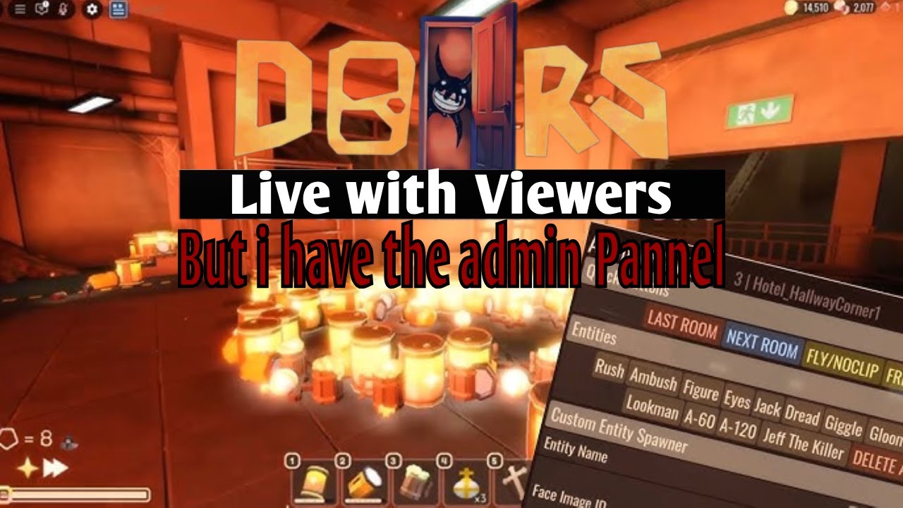 Playing Roblox Doors LIVE But i troll viewers with the admin panel ...