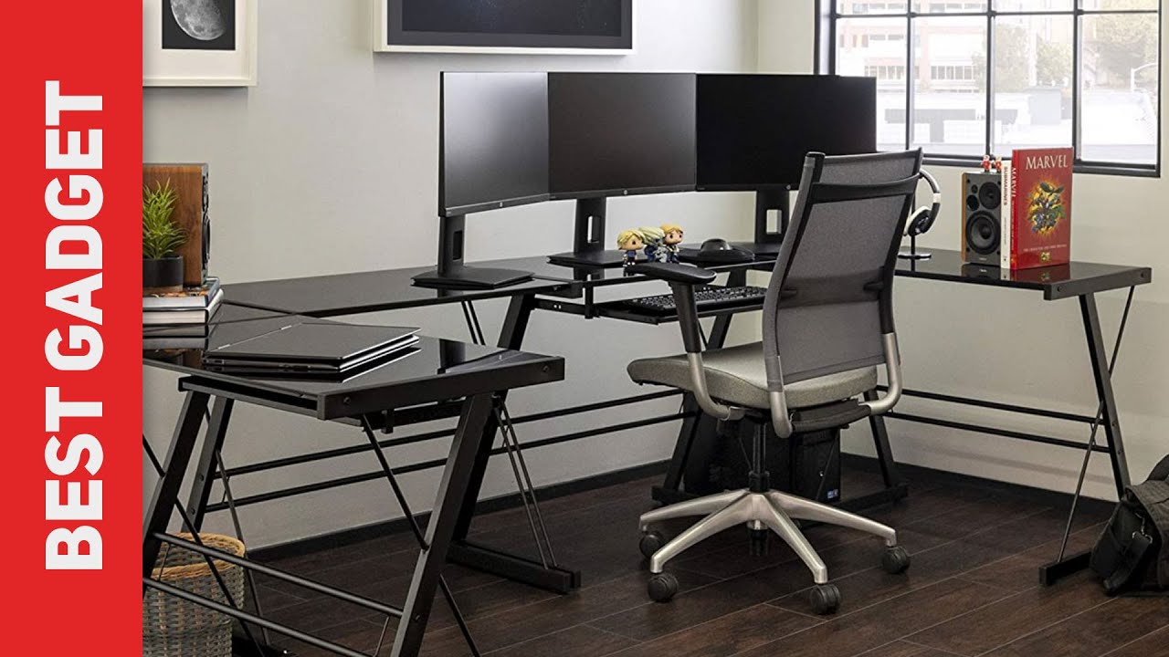 Tribesigns Modern L-Shaped Desk - Best Gaming Desks Review - YouTube