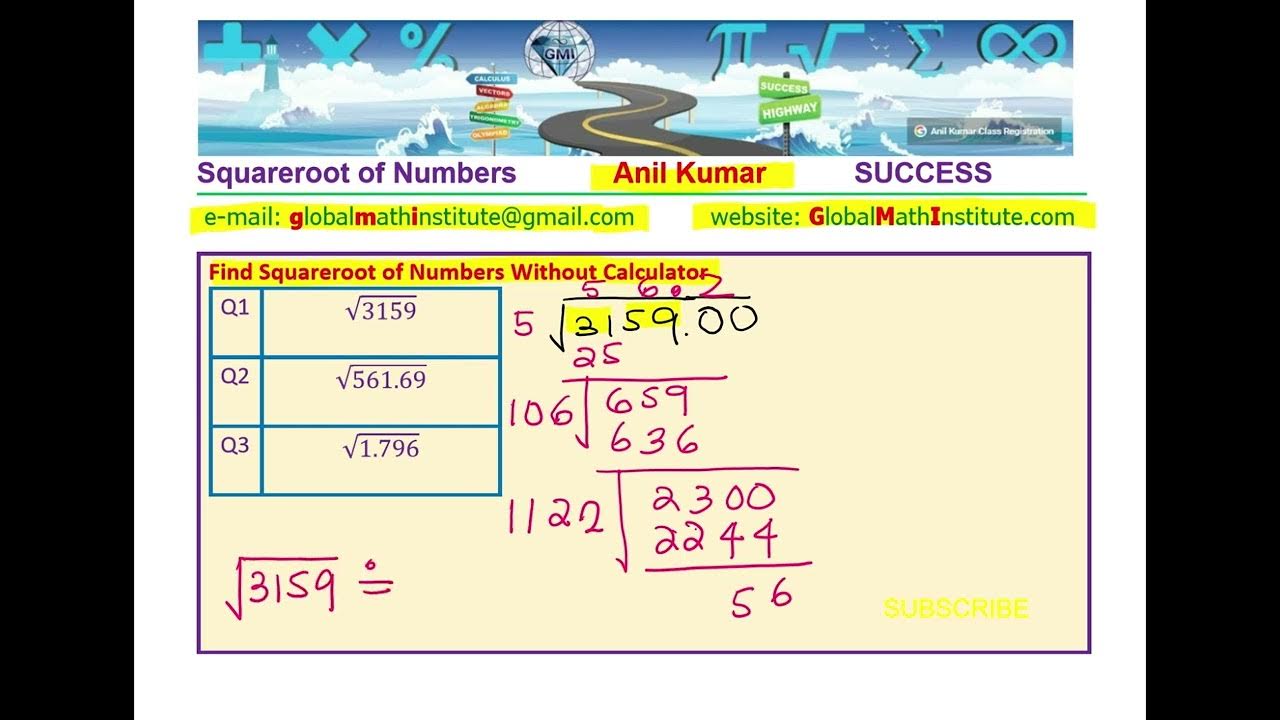 How to Find Square--root of Decimal Numbers Without Calculator in Seconds - YouTube