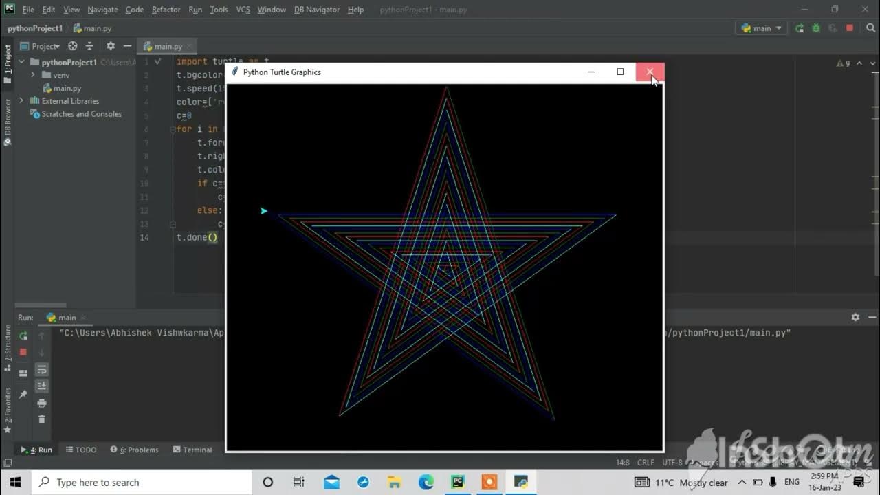 make star 🌠|| graphic design python turtle 🐢|| create star shape using python turtle 🐢 - YouTube